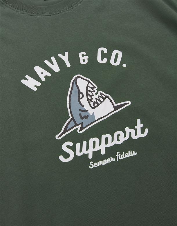 NAVY經典鯊魚涼感短T - H1NA083 | CACO 最大聯名服飾品牌