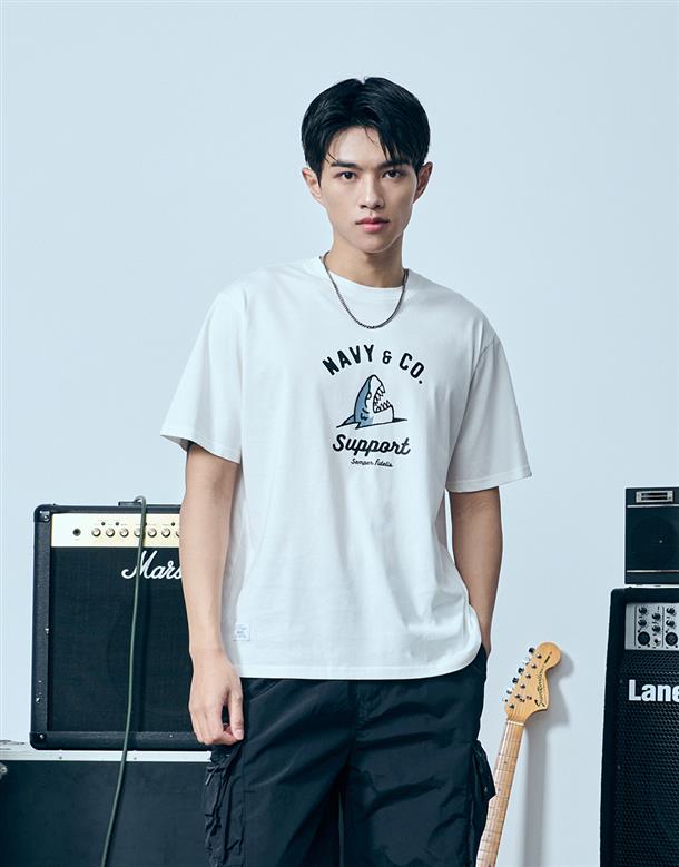 NAVY經典鯊魚涼感短T - H1NA083 | CACO 最大聯名服飾品牌
